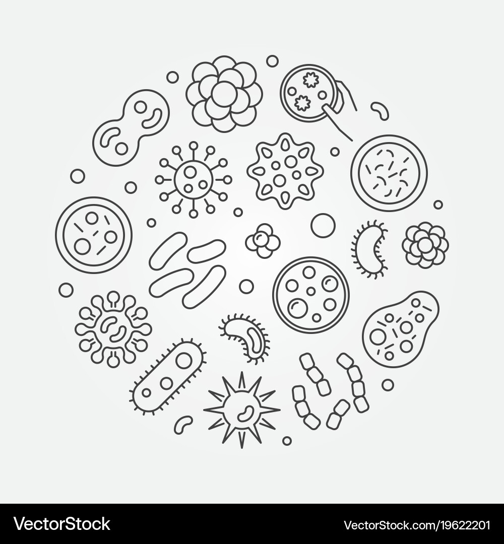 Pathogenic Bacteria Round Symbol Royalty Free Vector Image
