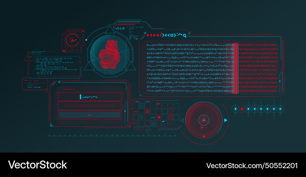 Sci-fi hud interface for data research Royalty Free Vector