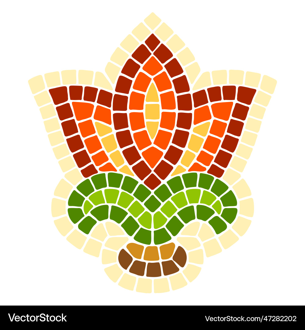 Abstract mosaic flower decorative antique stone Vector Image