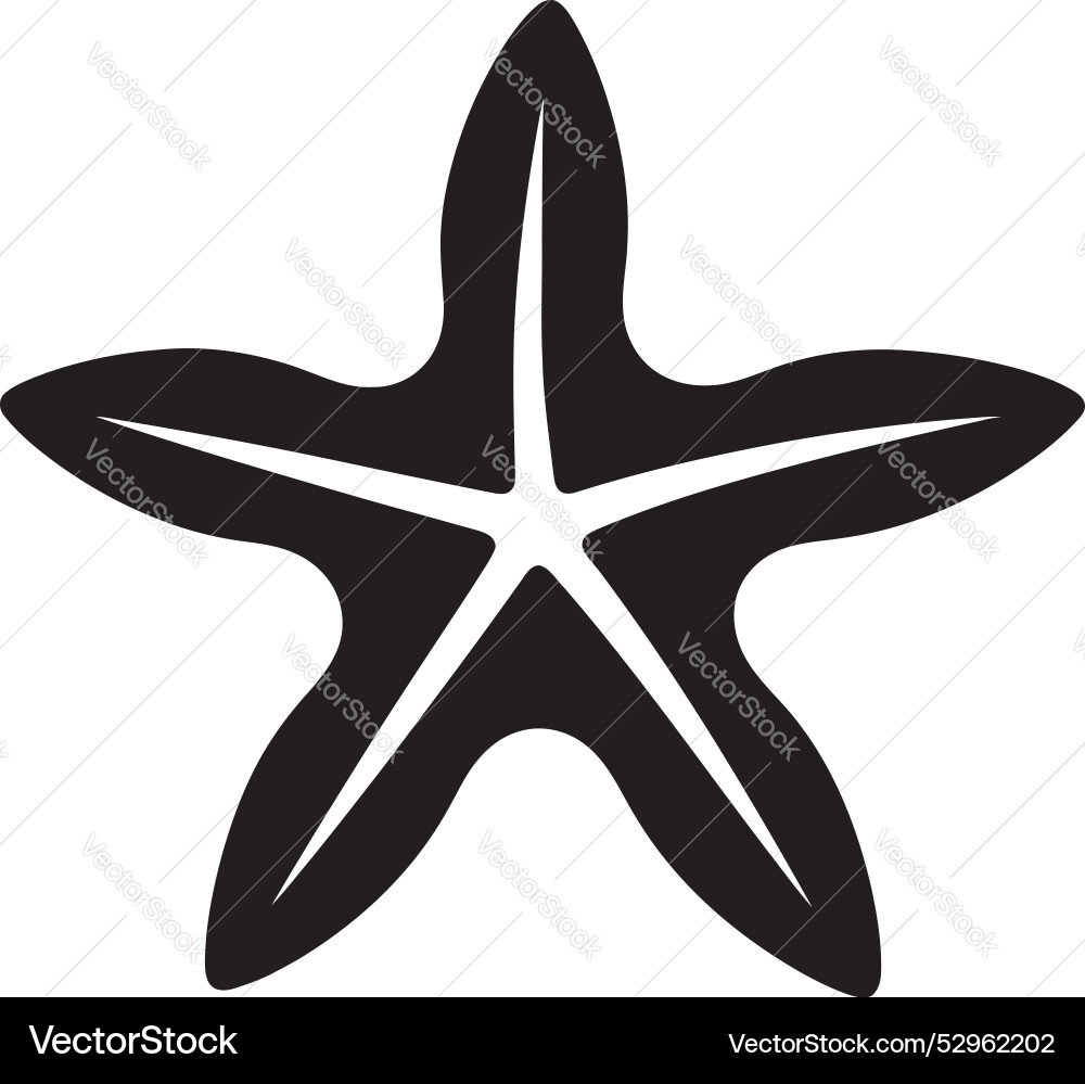 Chic coastal elegance black starfish symbol Vector Image