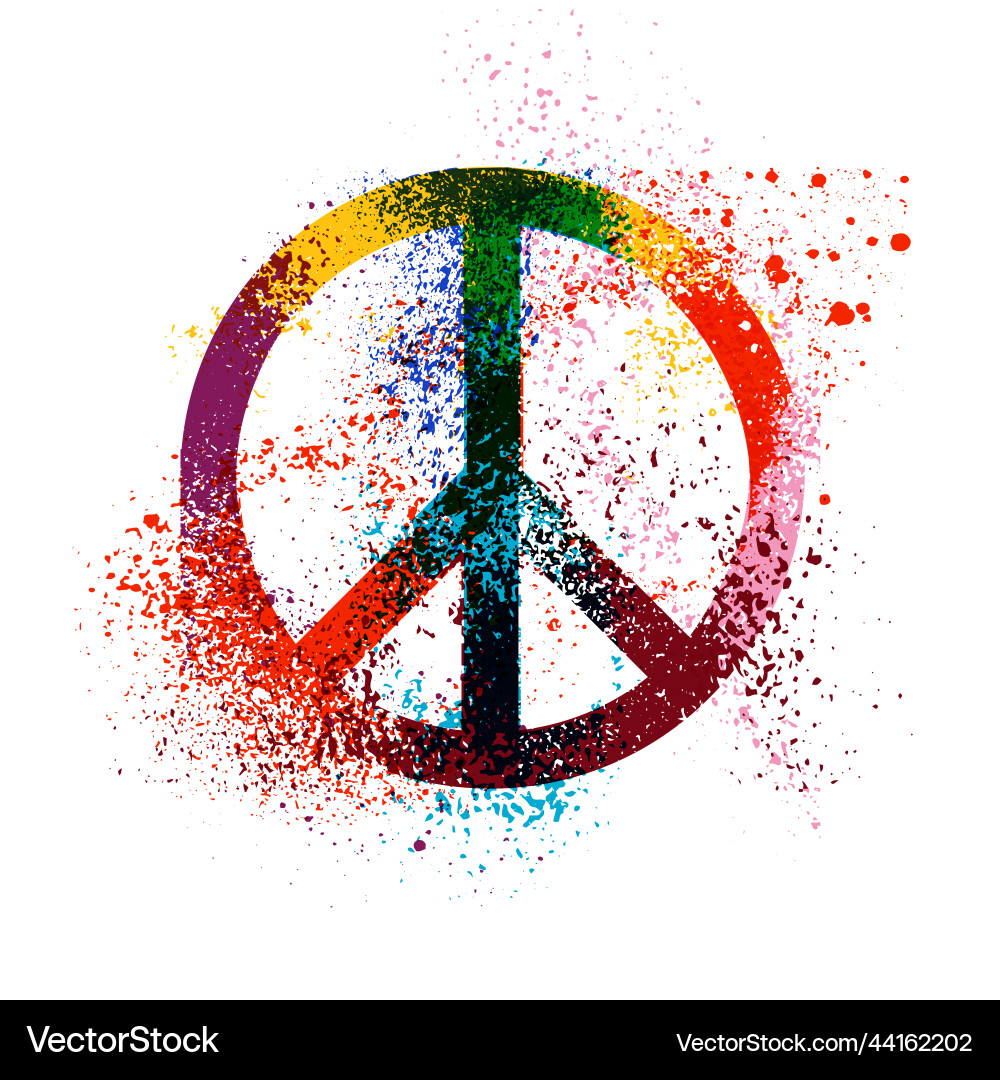 Colorful Peace Sign Splash Royalty Free Vector Image