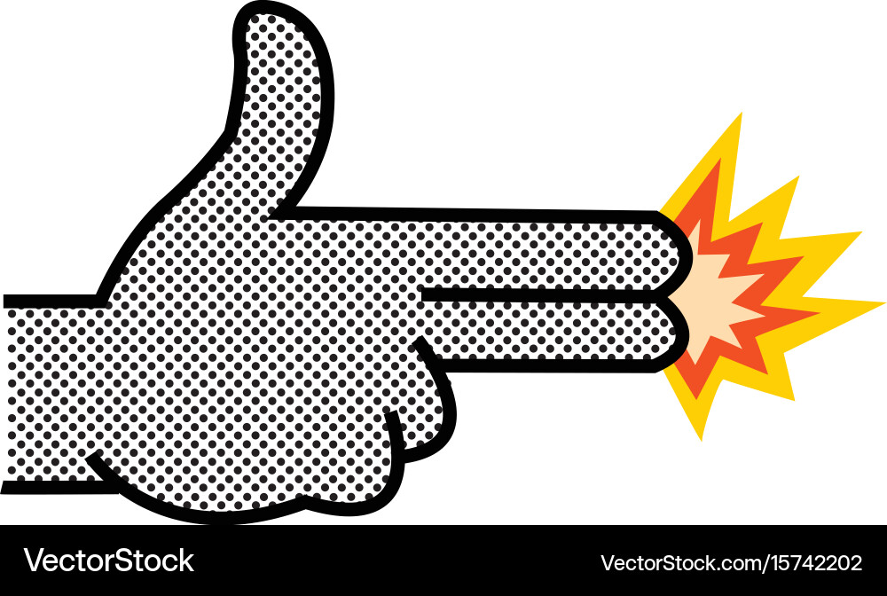 Finger gun shot Royalty Free Vector Image - VectorStock