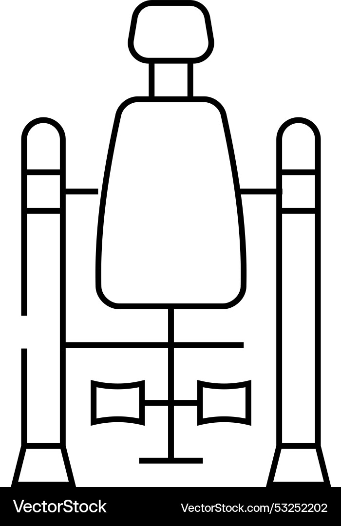 Inversion table line icon flat Royalty Free Vector Image