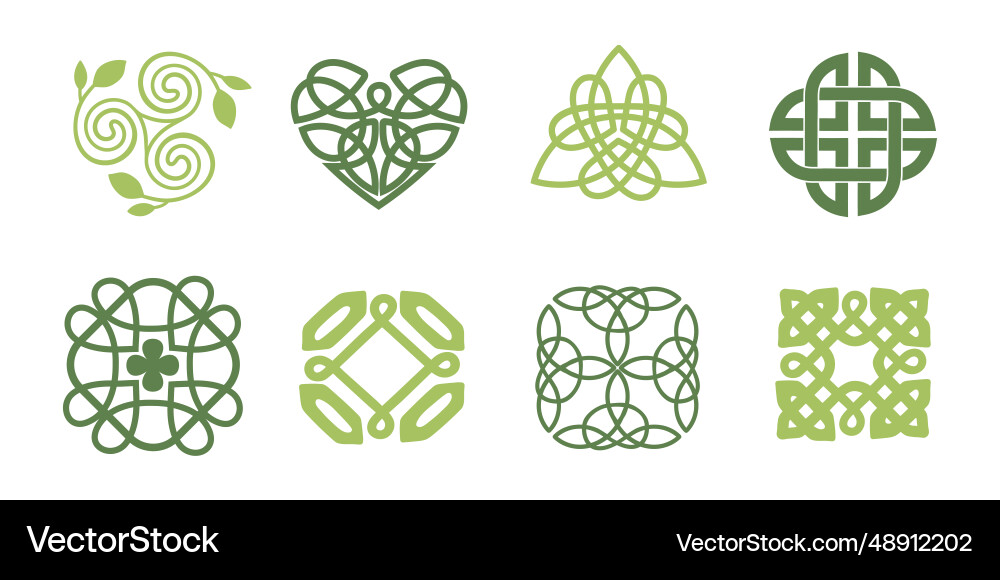 Irish endless knots set Royalty Free Vector Image