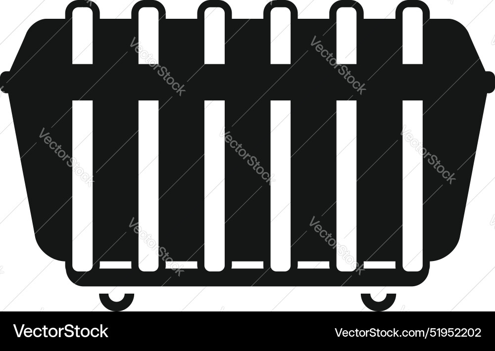 Large metal trash container being moved Royalty Free Vector
