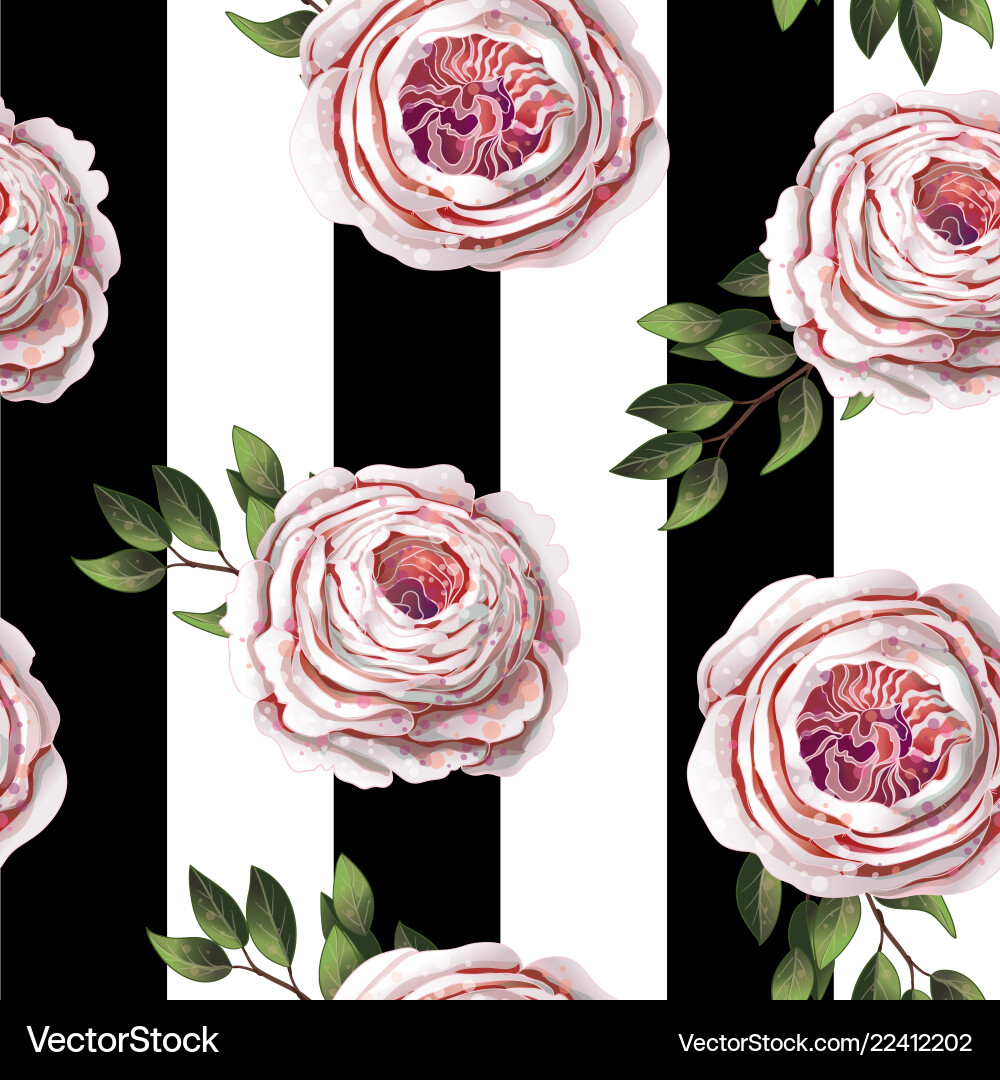 Pink english roses seamless pattern Royalty Free Vector
