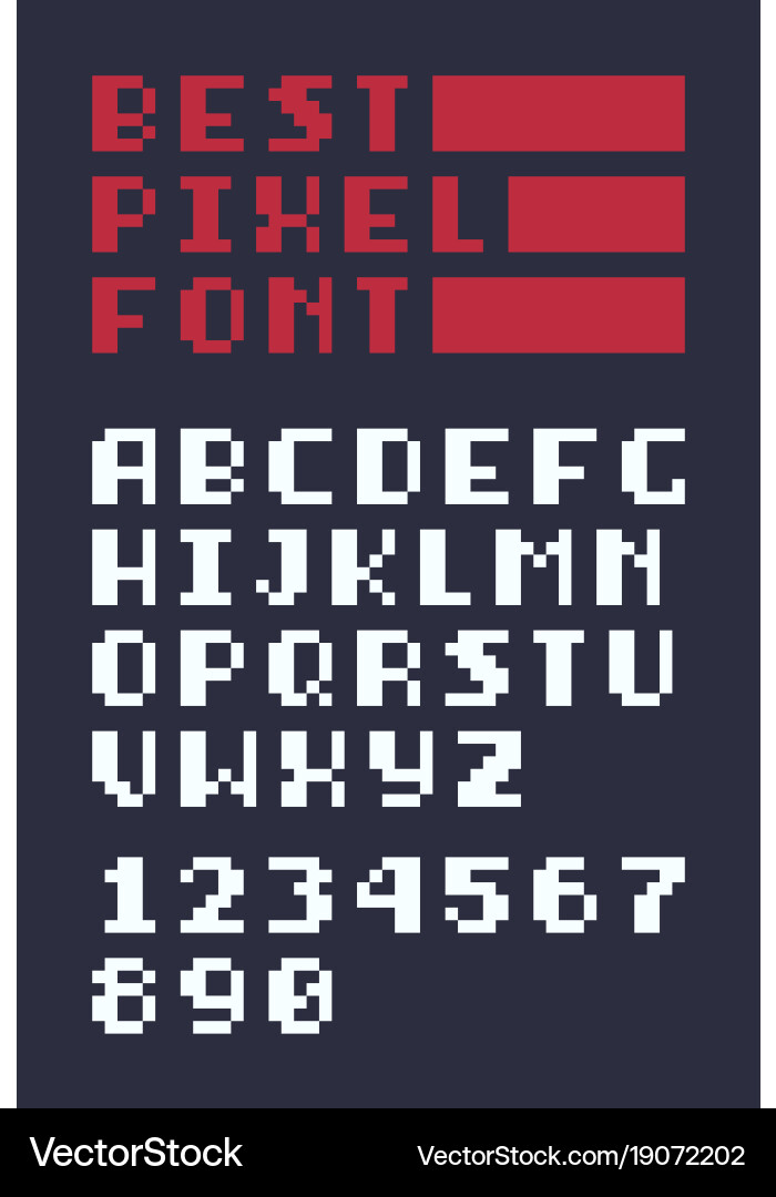 Pixel art alphabet (19072202) – Royalty-Free Vector | VectorStock
