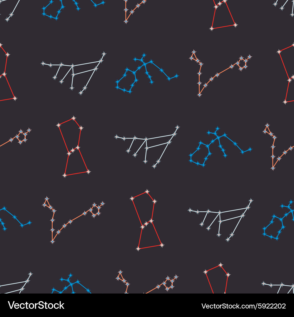 Seamless background with different constellations Vector Image