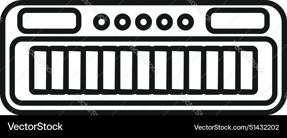 Simplified outline of a midi keyboard controller Vector Image