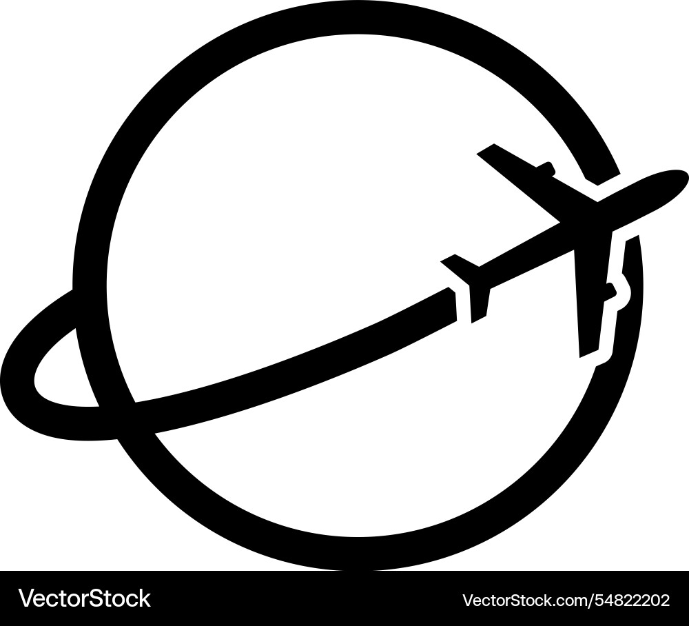 Travel around the world plane over globe Vector Image