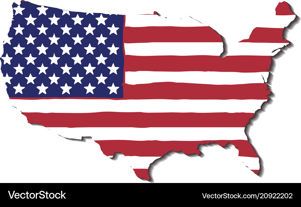 USA Flag Map Collection Royalty Free Vector Image