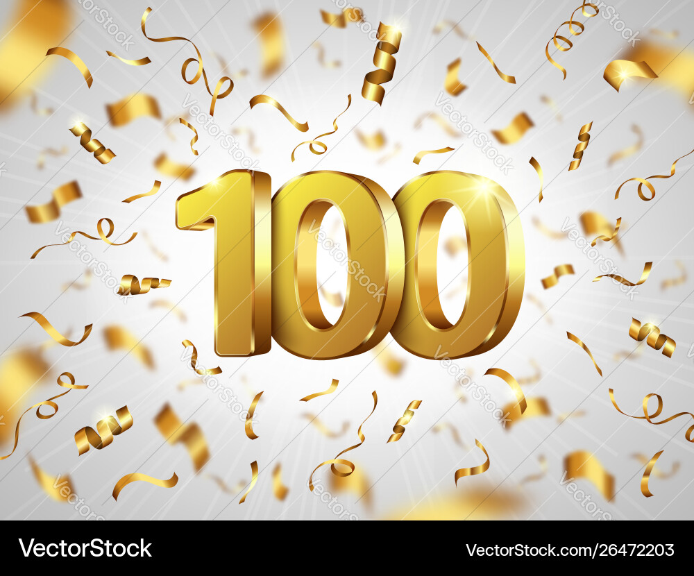 100 year anniversary celebration realistic banner Vector Image