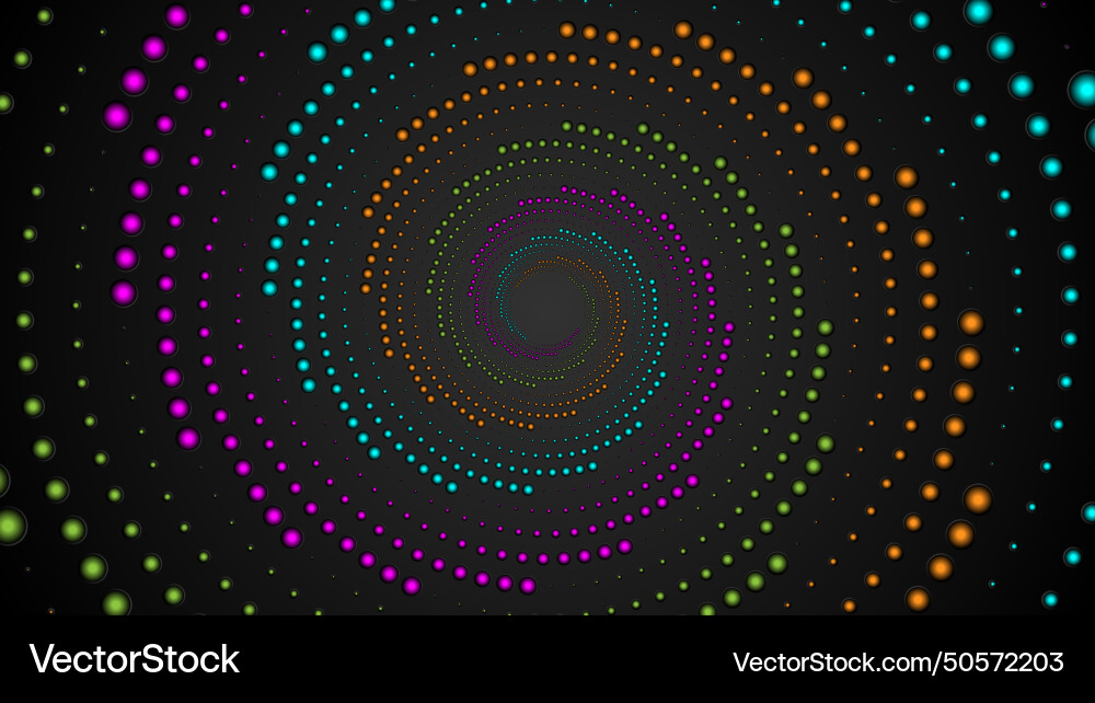 Abstract background with colorful neon dots moving