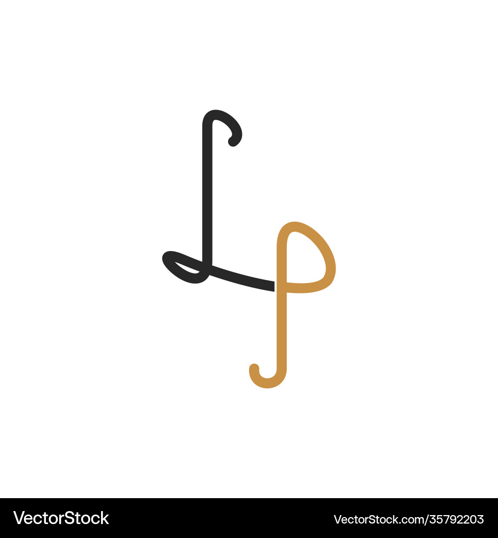 Abstract letter pl logo design linked lp Vector Image