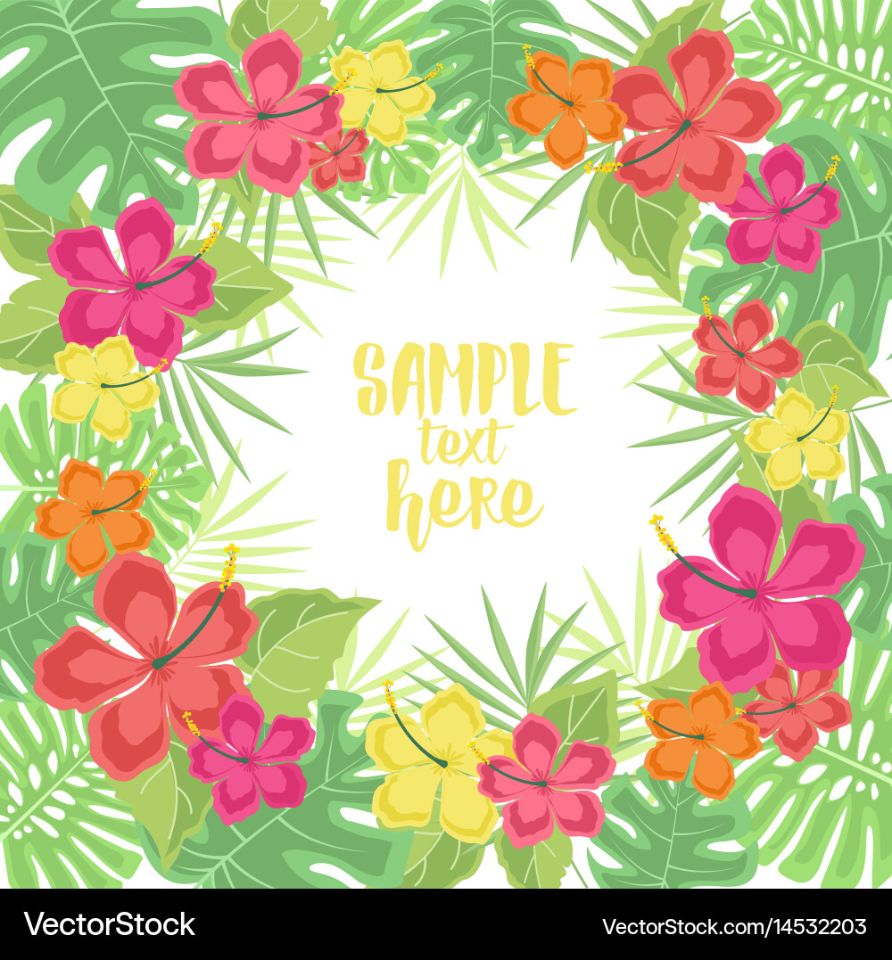 Background with tropical flowers Royalty Free Vector Image