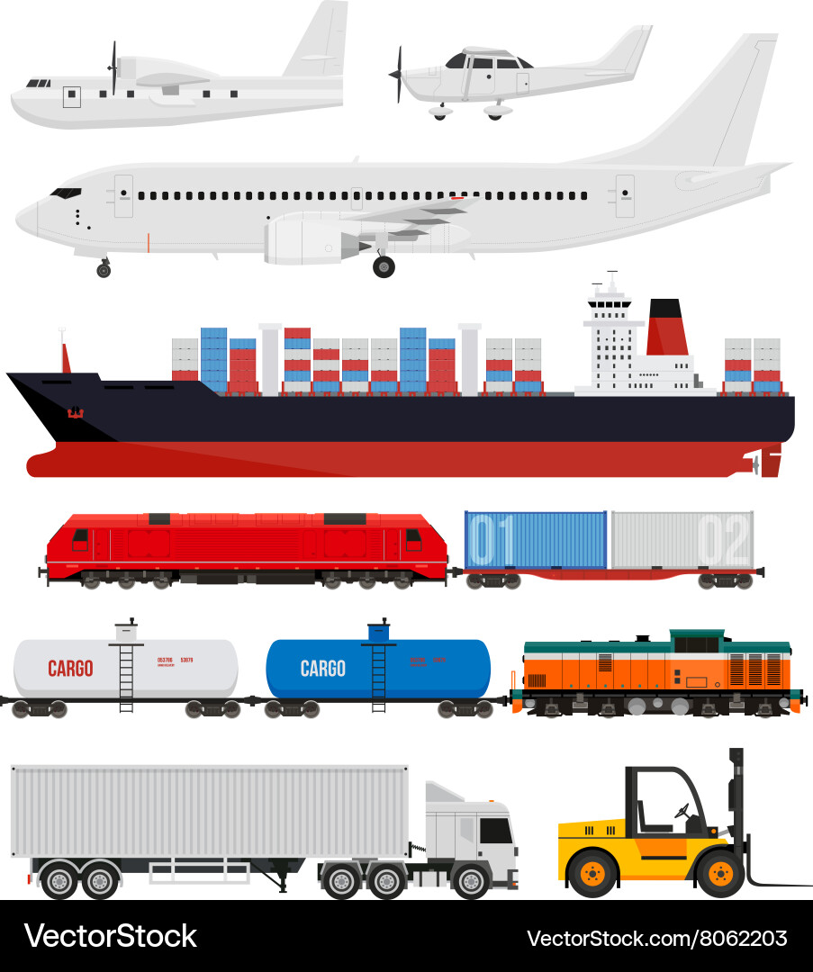 Cargo and delivery transportation Royalty Free Vector Image