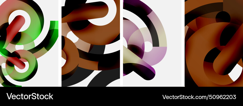 Circle geometric abstract posters Royalty Free Vector Image