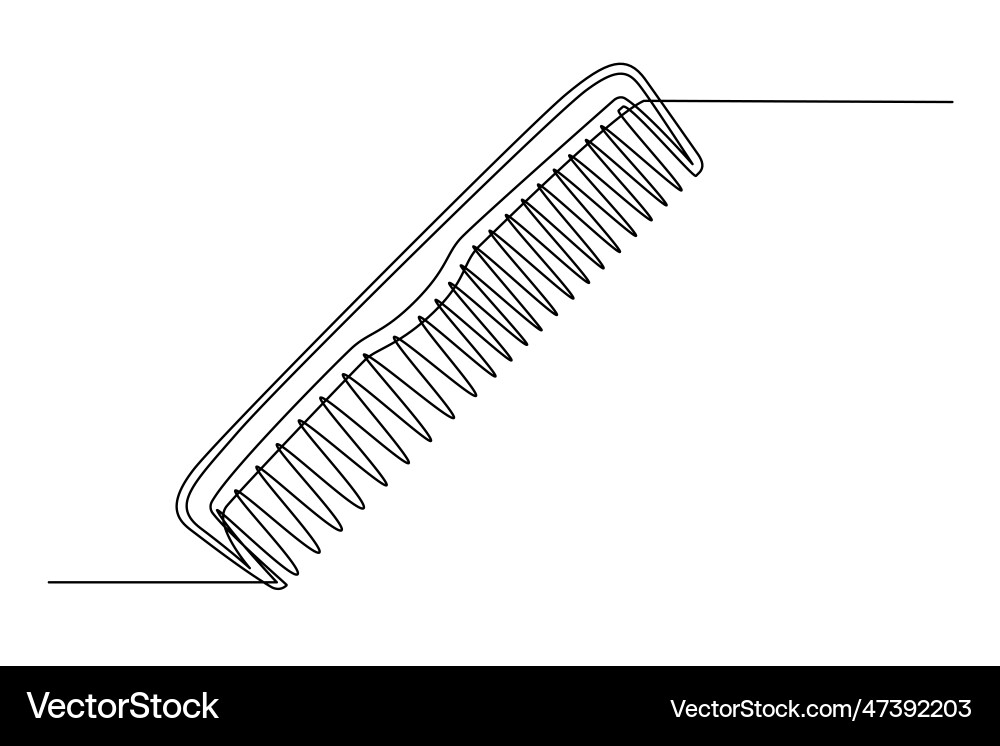 Continuous one line barber comb Royalty Free Vector Image