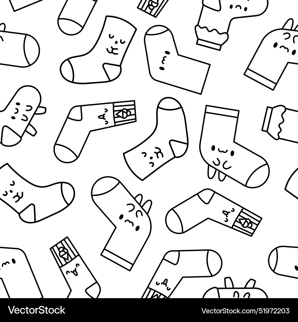 Cute kawaii socks cartoon character Royalty Free Vector