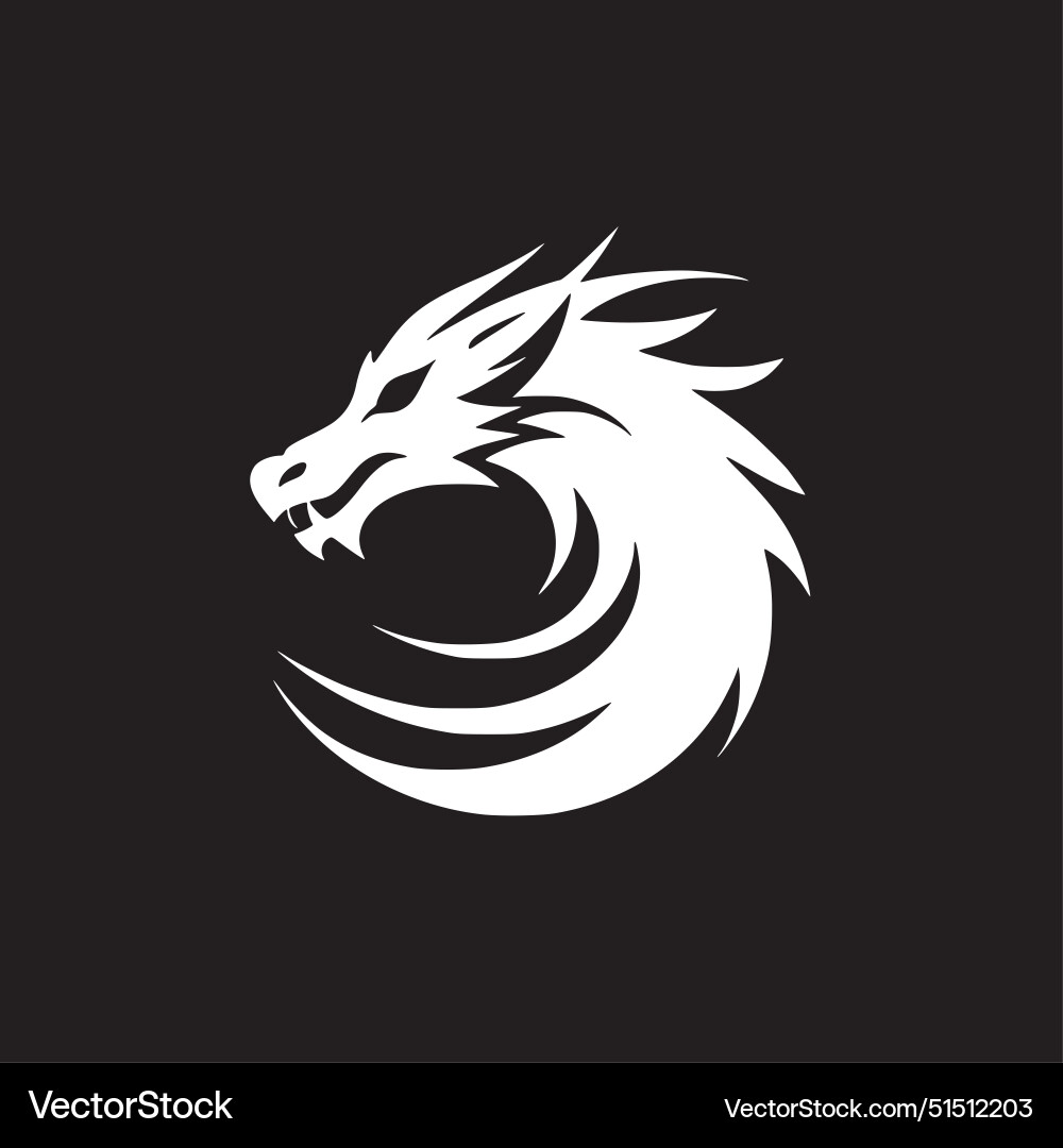Dragon - minimalist and flat logo Royalty Free Vector Image