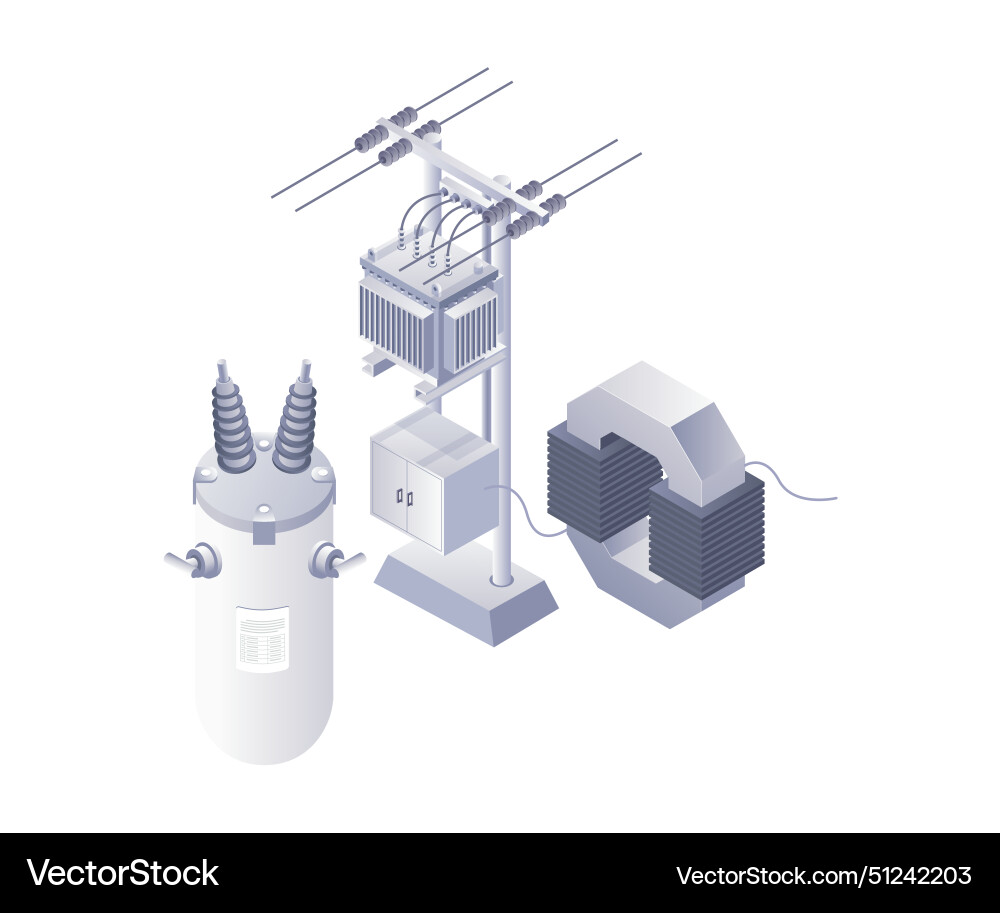 Electric equipment transformer technology Vector Image