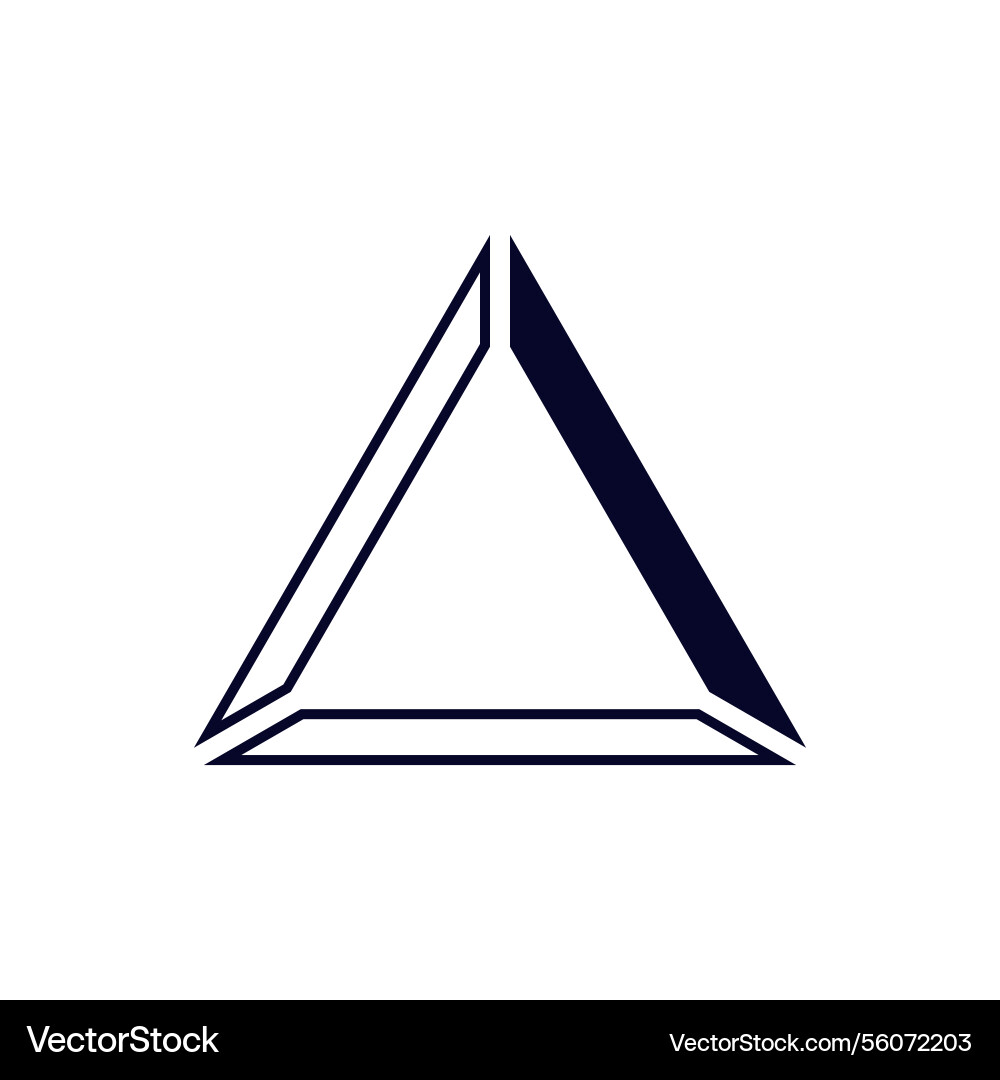 Geometric triangle symbol with clean lines and Vector Image