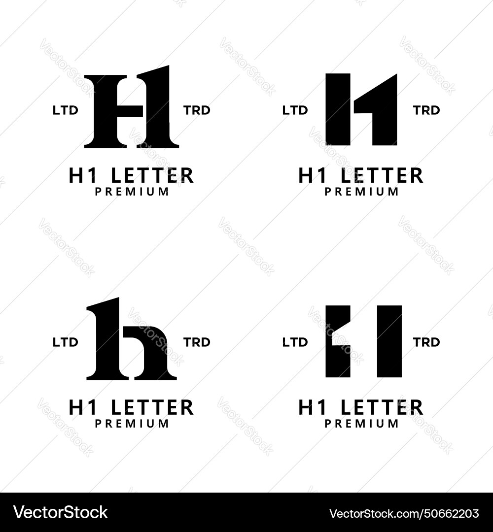 H 1 letter logo icon design Royalty Free Vector Image