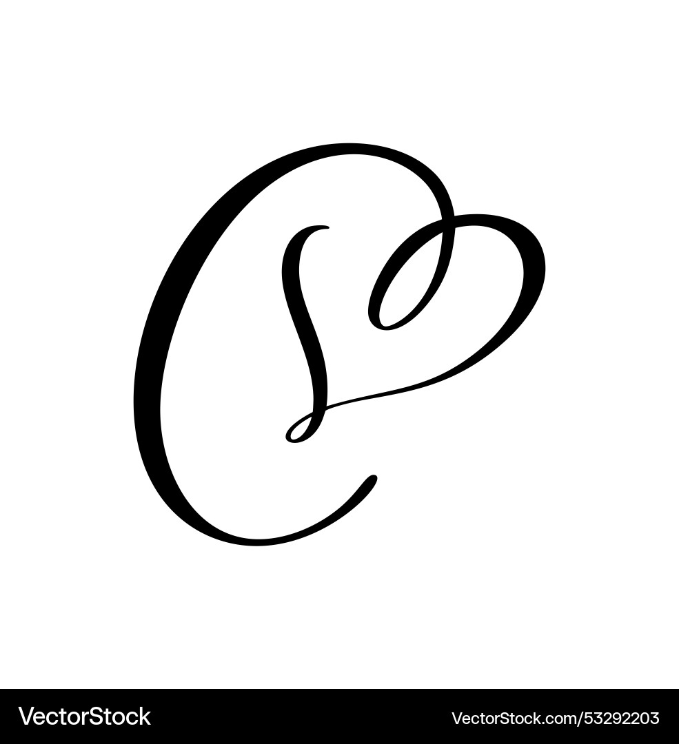 Hand drawn calligraphy love letter c Royalty Free Vector