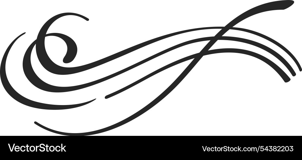 Ink swirl elegant victorian calligraphy Royalty Free Vector