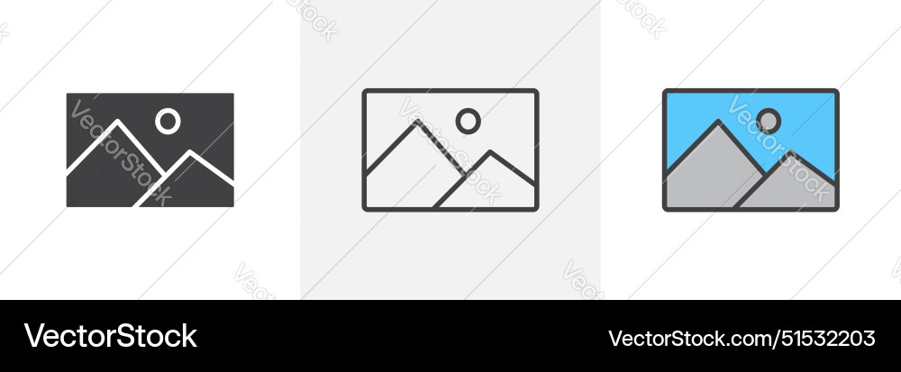 Picture icon set photograph symbol gallery web Vector Image