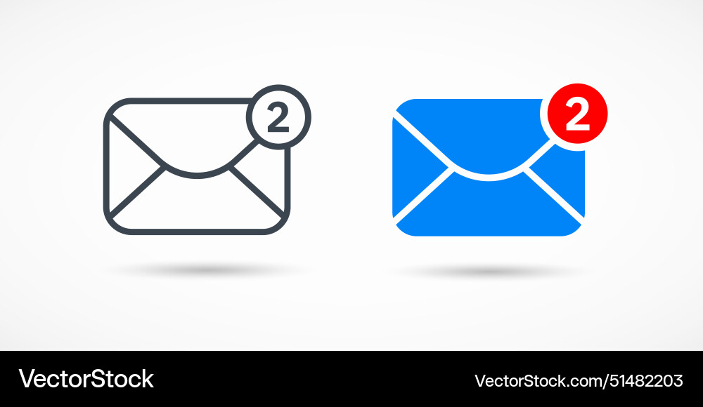 Two new incoming message envelope icon Royalty Free Vector