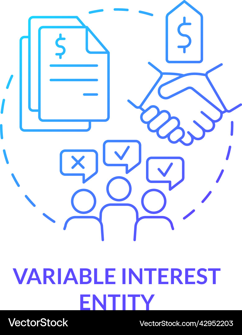 Variable interest entity blue gradient concept Vector Image