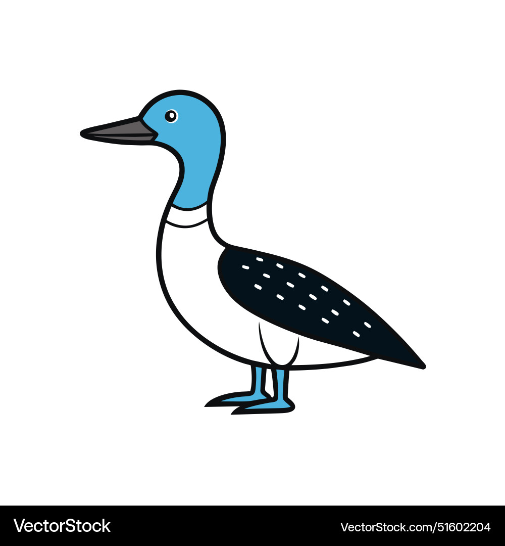 Arctic loon bird stands icon Royalty Free Vector Image