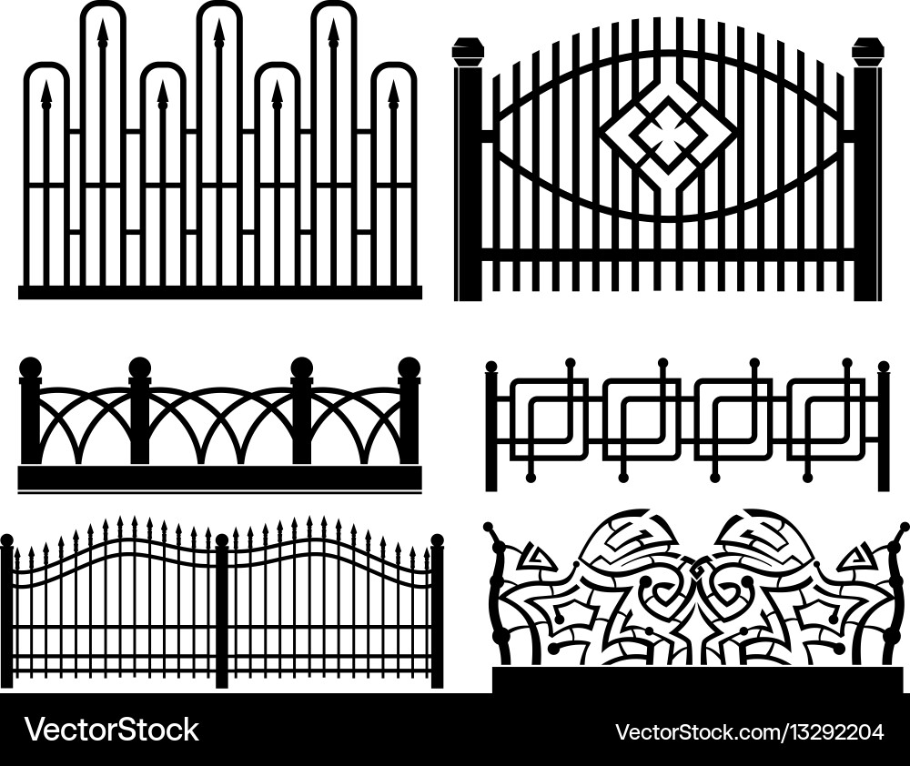 Forged metal fences Royalty Free Vector Image - VectorStock