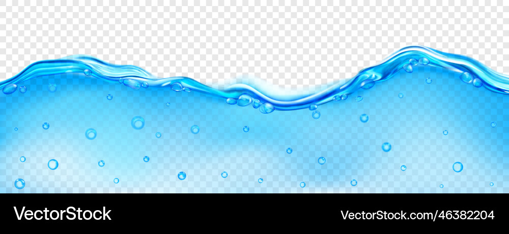 Translucent water wave with air bubbles Royalty Free Vector