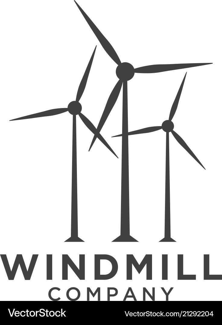 Windmill logo design template Royalty Free Vector Image