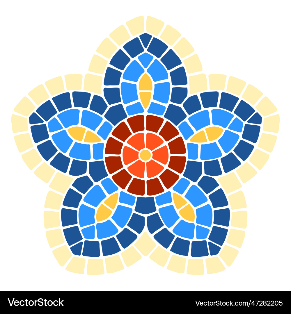 Abstract mosaic flower decorative antique stone Vector Image