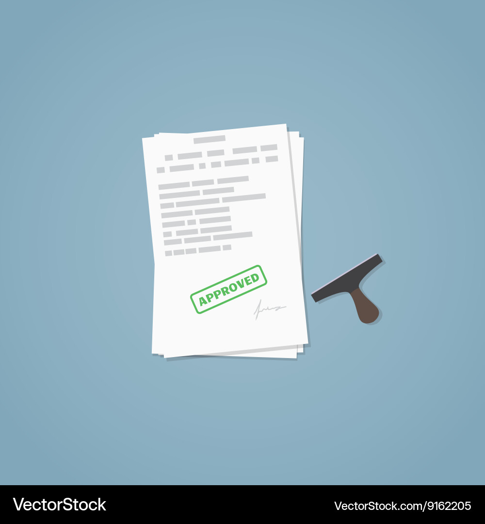 Approved document Royalty Free Vector Image - VectorStock