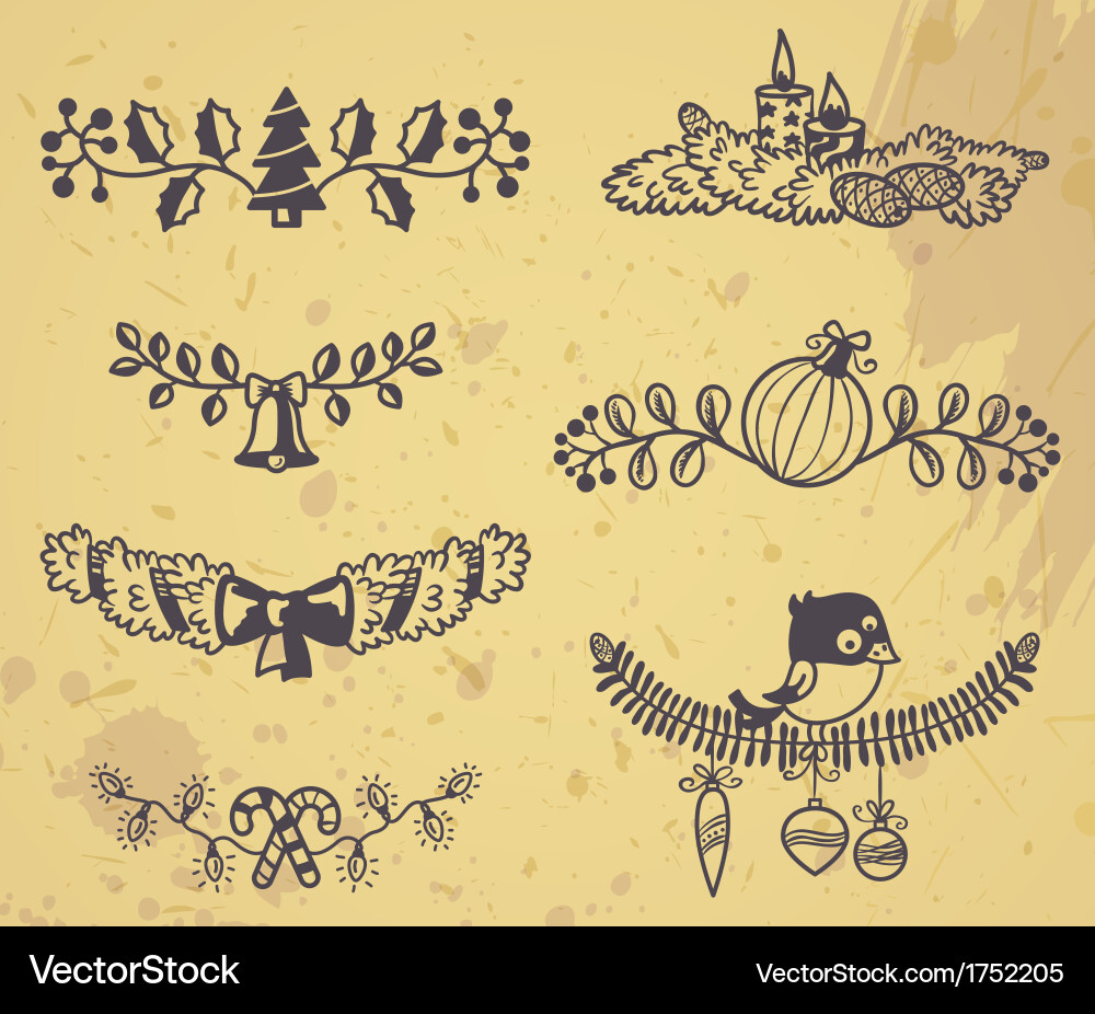 Christmas design elements Royalty Free Vector Image