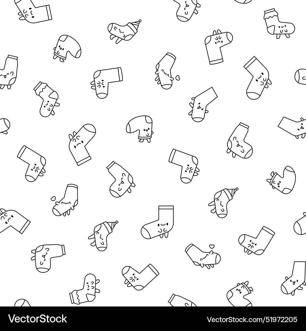 Cute kawaii socks cartoon character Royalty Free Vector