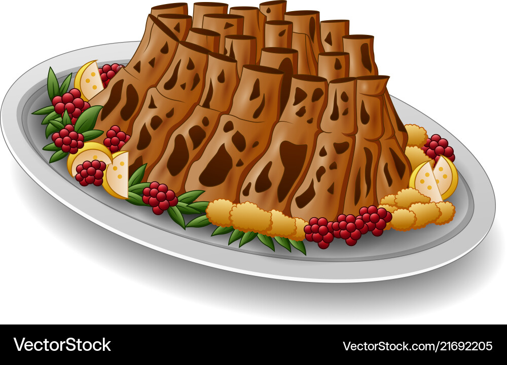 Grilled Ribs with Lemon & Berries Royalty Free Vector