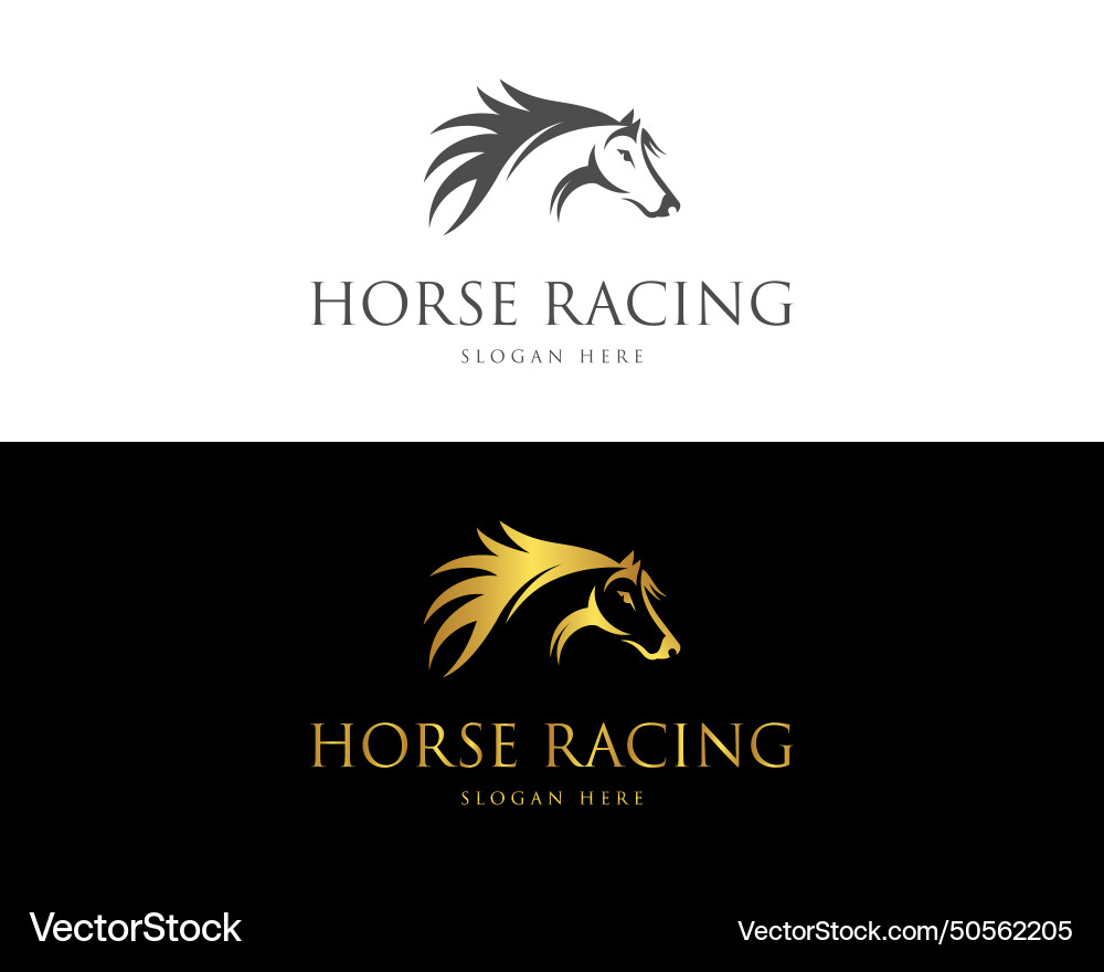 Horse racing logo icon design Royalty Free Vector Image