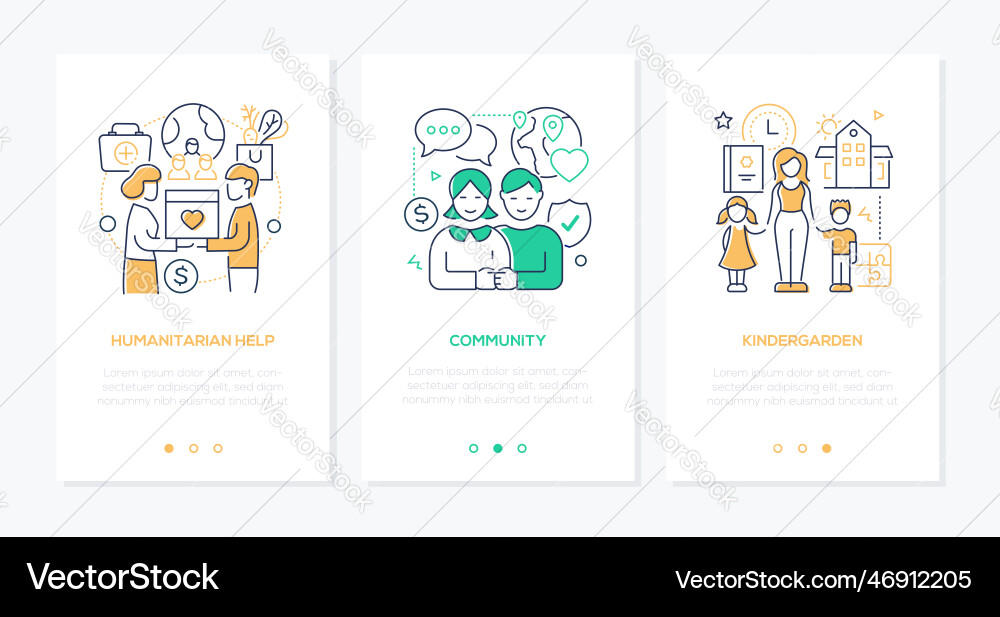 Humanitarian help and community - line design Vector Image