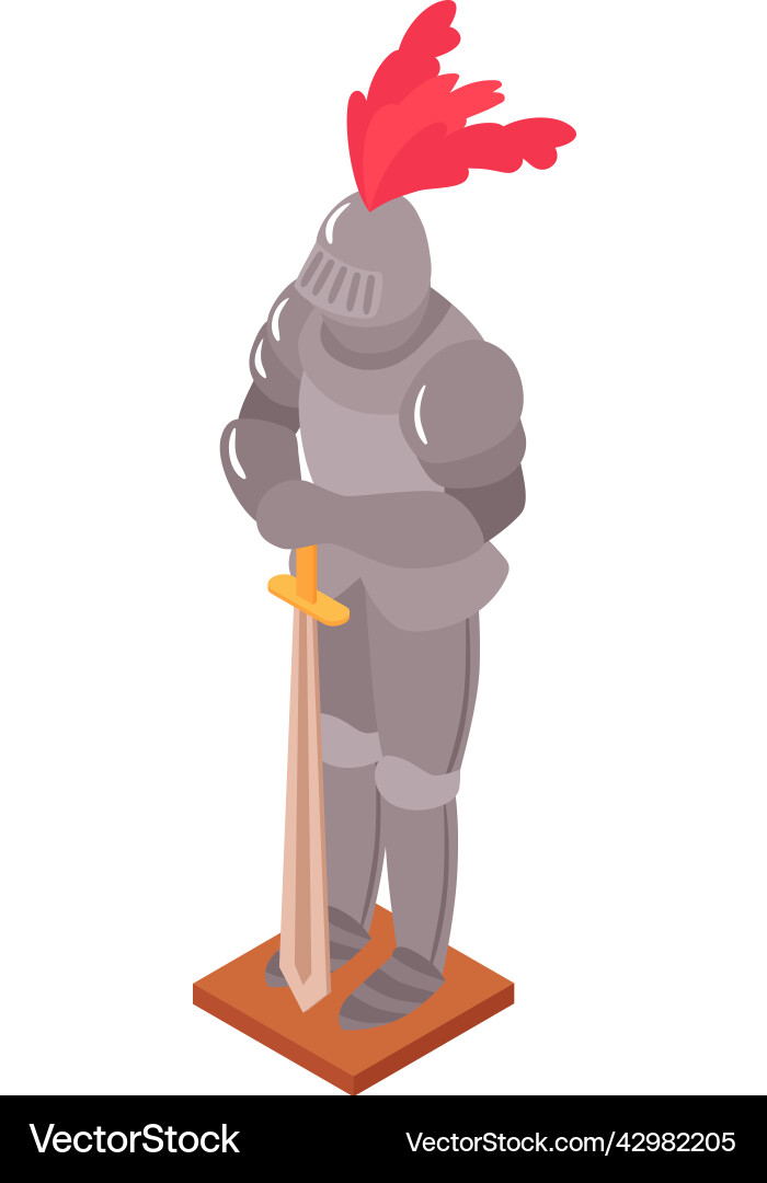 Isometric medieval knight composition Royalty Free Vector
