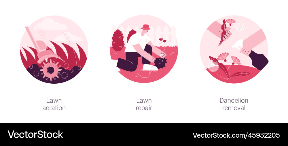 Lawn maintenance abstract concept Royalty Free Vector Image