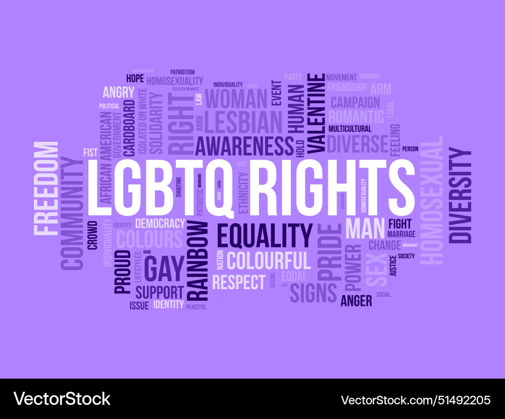 Lgbtq rights word cloud template pride community Vector Image