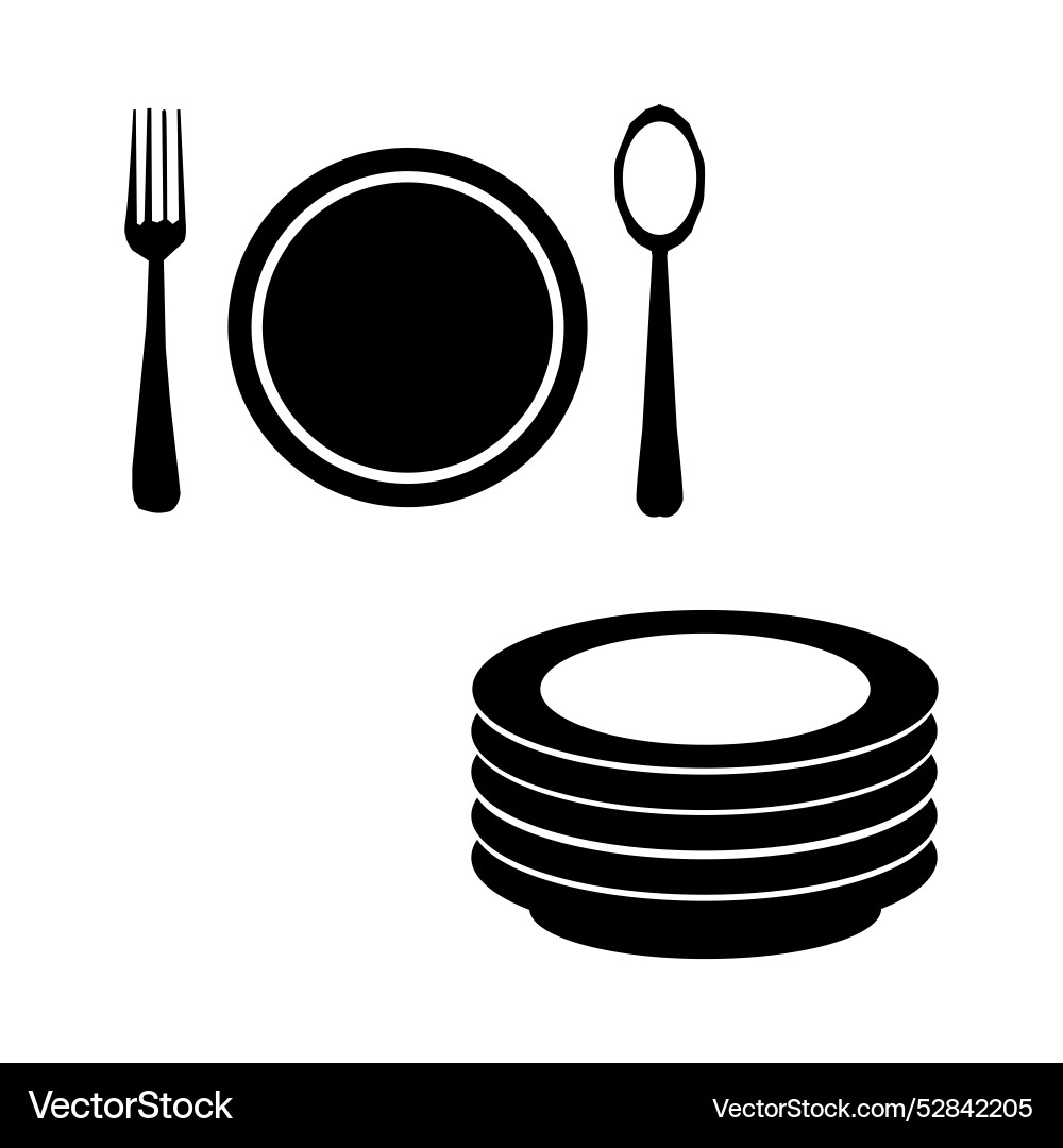 Plate and fork spoon icon symbol design Royalty Free Vector