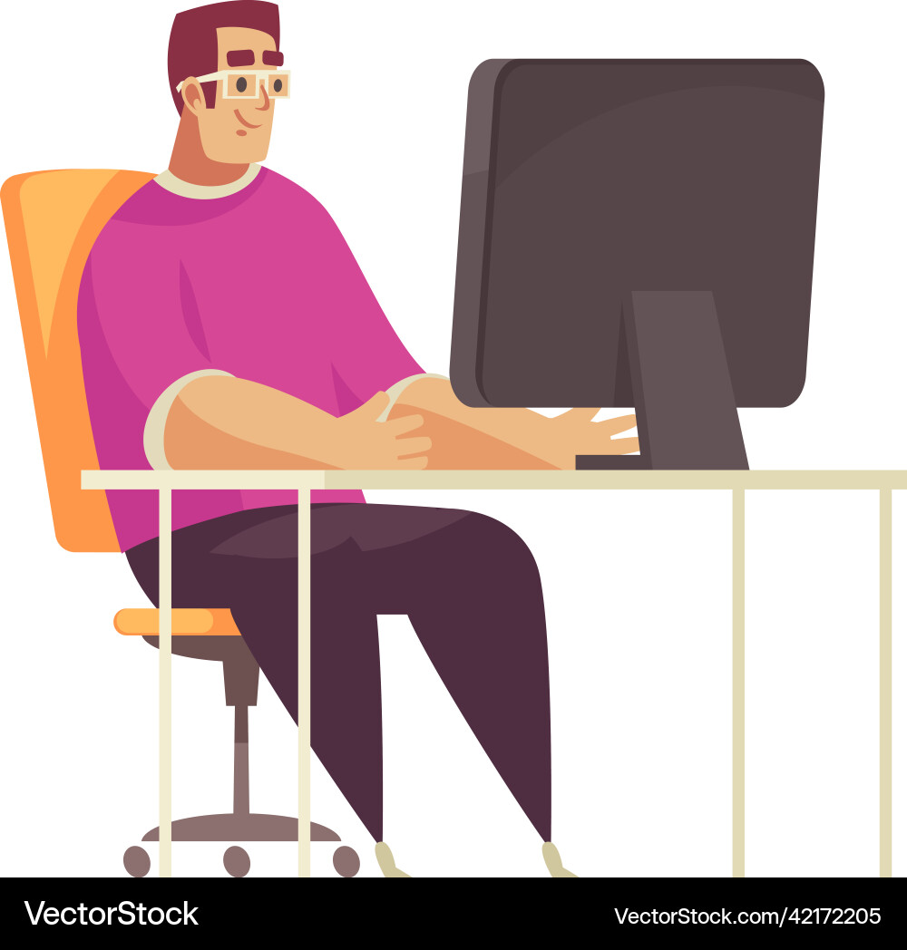 Programmer flat Royalty Free Vector Image - VectorStock