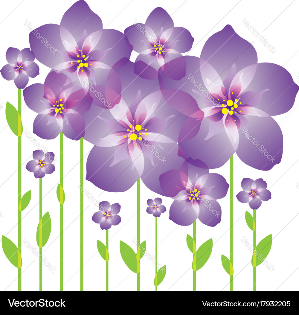 Purple abstract flowers Royalty Free Vector Image