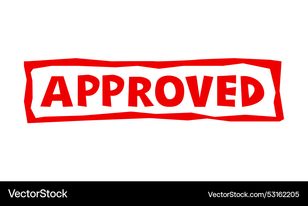 Red approved stamp Royalty Free Vector Image - VectorStock